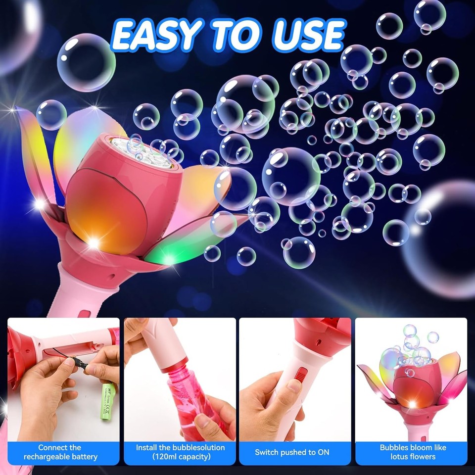 Bubble Wand Blower Handheld Lotus Bubble Wand Automatic Bubble Machine ...