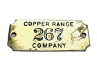 Copper Range Company Number 267 Tag White Pine Michigan Vintage Brass ...