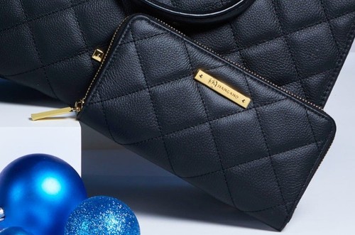 Joy Mangano First Class Luxury Leather Quilted Wallet Black Onyx NWT ...