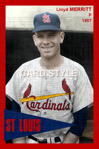 Lloyd Merritt - 1957 St. Louis Cardinals - choose a size - colorized ...
