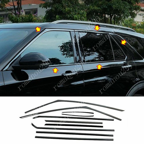 For Ford Explorer 2020-2021 Black Stainless Car Window Trim Strip Cover ...