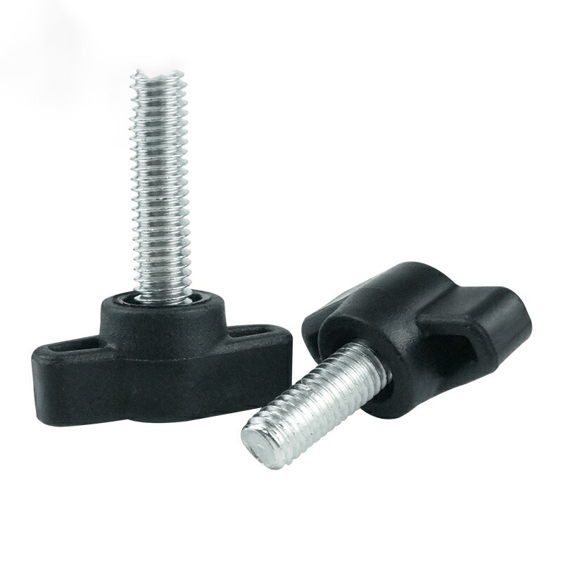 M4 M5 M6 M8 Thumb Screws With Tee Wing Knob Head Black Plastic Grip ...