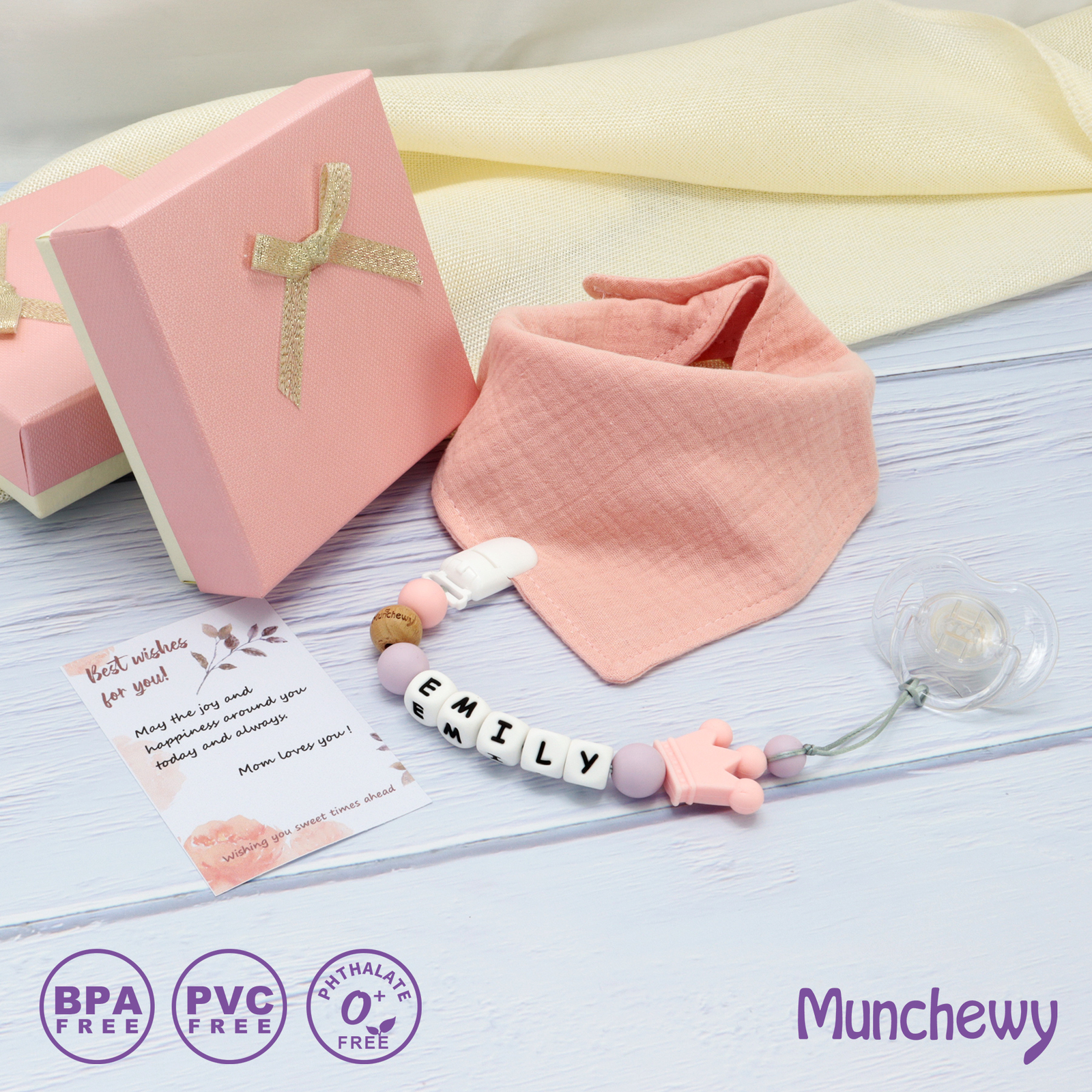 Personalised Dummy Clip with Name, Handmade Dummy Clip Customised for ...