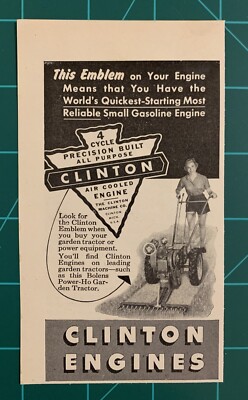 1951 Clinton Engines 4-Cycle Bolens Power-Ho Woman Tractor Print Ad ...