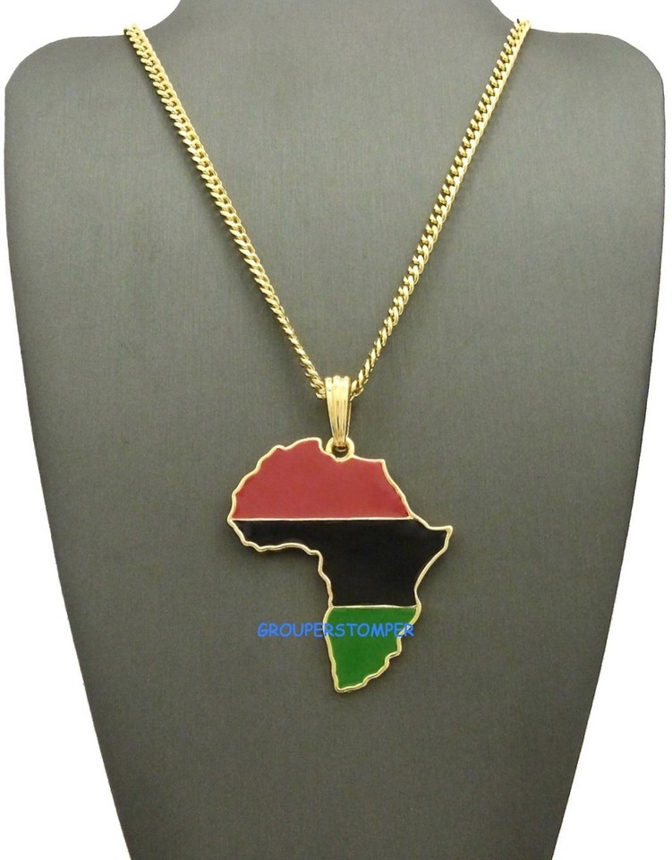 Africa Map Jamaican Pendant Necklace With Assorted Style Chains | eBay