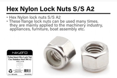 Stainless Steel Nylon Insert Hex Lock Nuts Nylock All Sizes and ...