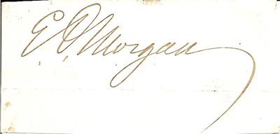 Edwin D. Morgan, U.S. Senate (1863-1869) Signed 4" x 2" Paper w/COA | eBay