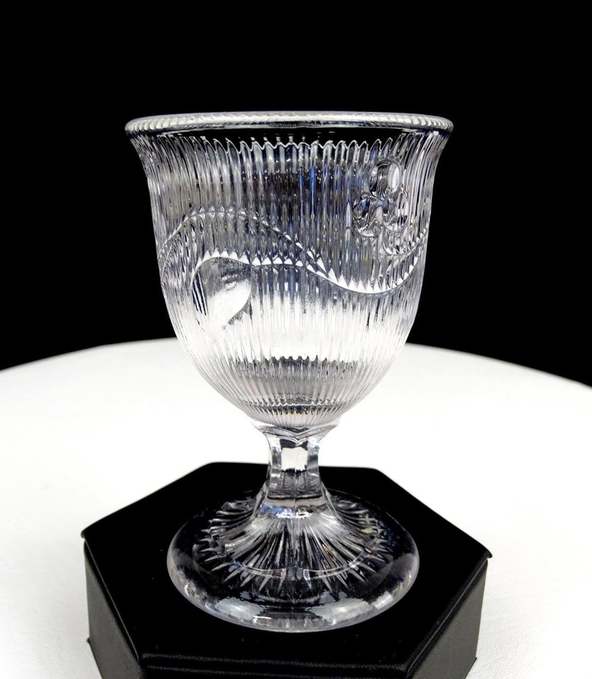 BARREL BELLFLOWER FINE RIB BRYCE MCKEE & CO EAPG FLINT 3 7/8" EGG CUP ...