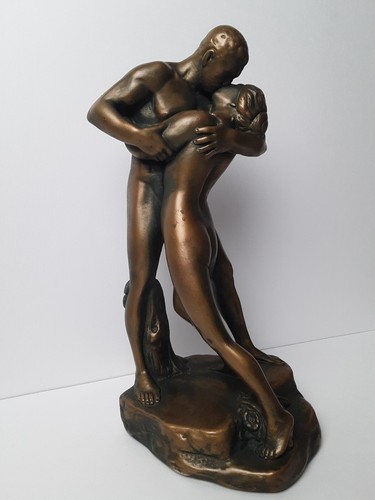 ALEXANDER BACKER LOVING EMBRACE NUDE KISSING MAN AND WOMAN SCULPTURE | eBay