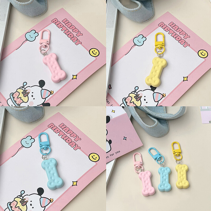 Kawaii Color Dog Bone Keychain Cute Cartoon Bone Keyring School Bag ...