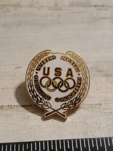 Vtg United States Olympics Committee USA Pin Badge Enamel White A3 | eBay