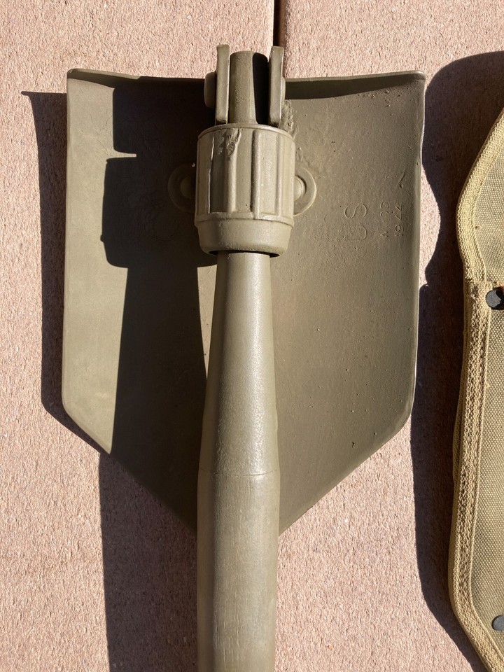 WW II WW2 US Army Military Entrenching Tool E-Tool & Cover 1944 | eBay