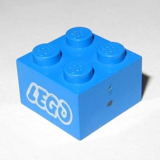 Vintage Lego BLUE Brick 2 X 2 Printed Lego | eBay