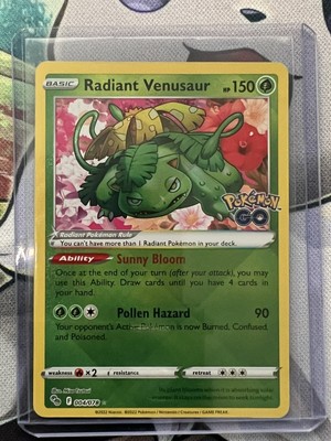 Pokémon TCG Radiant Venusaur Pokemon GO 004/078 Holo Radiant Rare | eBay