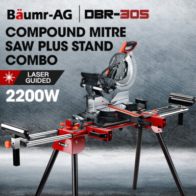 BAUMR-AG 305mm Compound Mitre Saw Dual Bevel Miter Collapsible Saw ...