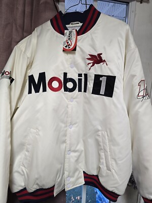 Beautiful Jeremy Mayfield Mobil 1 White Jacket With Pegasus NWT XL | eBay