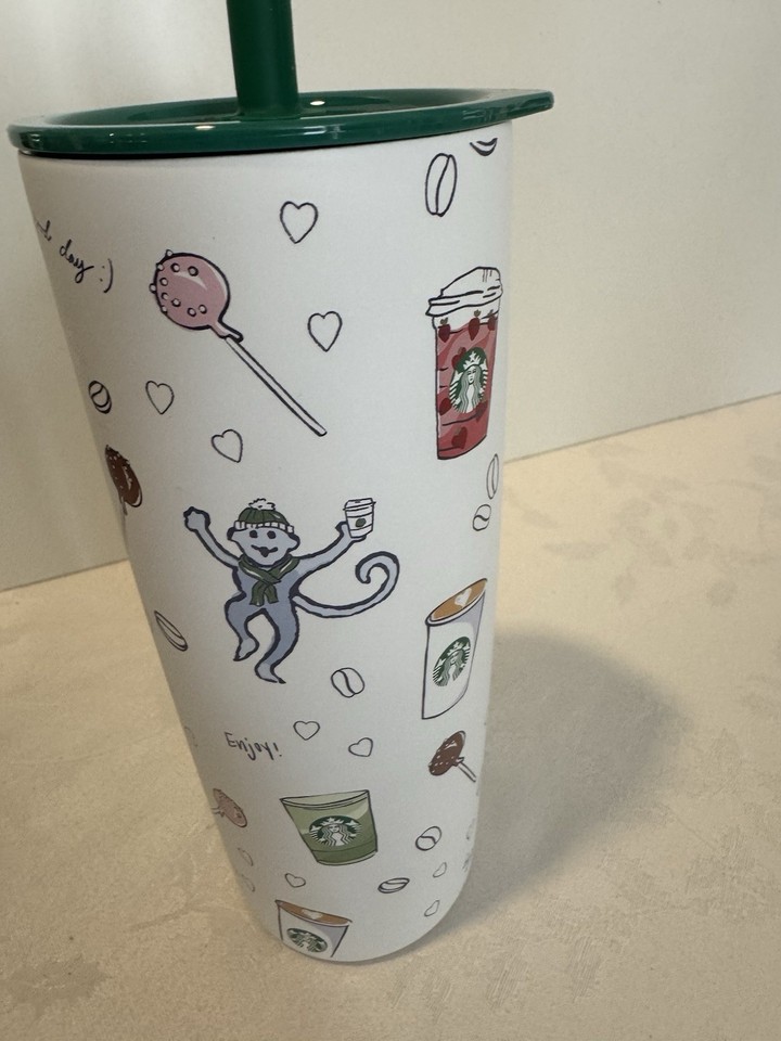 Starbucks X Roller Rabbit Stainless Steel Tumbler Cup Holiday Christmas ...