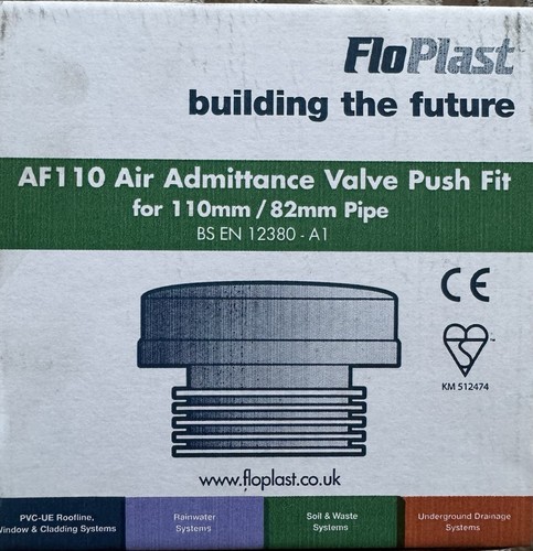 Air Admittance Valve Push Fit 110mm Black | eBay UK