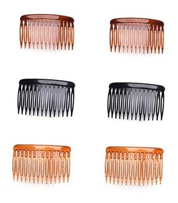 6 Pcs 14 Teeth Hair Side Comb Transparent Twist French Vintage Style ...