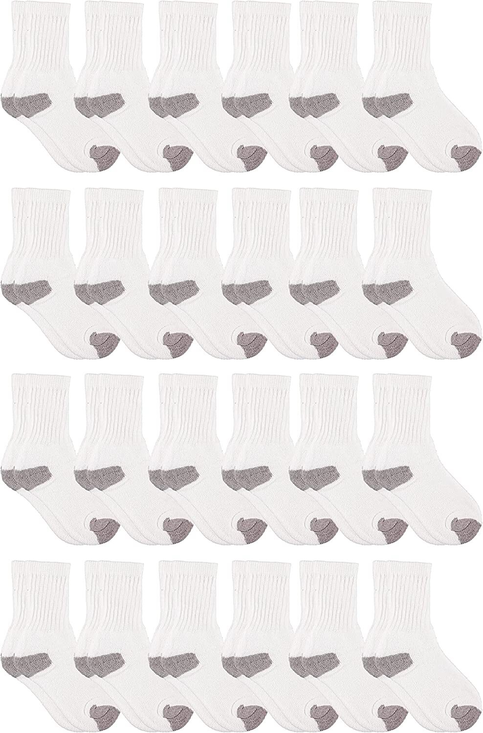 24 Pack Unisex Lightweight Cotton Crew Socks Bulk, Homeless Donation ...