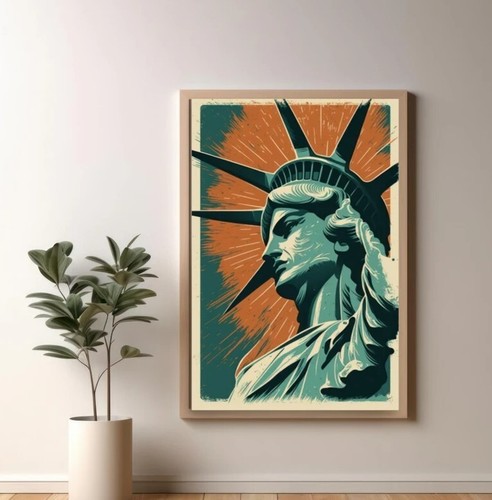 Statue of Liberty Travel Poster Posters Prints Wall Art Modern Home ...