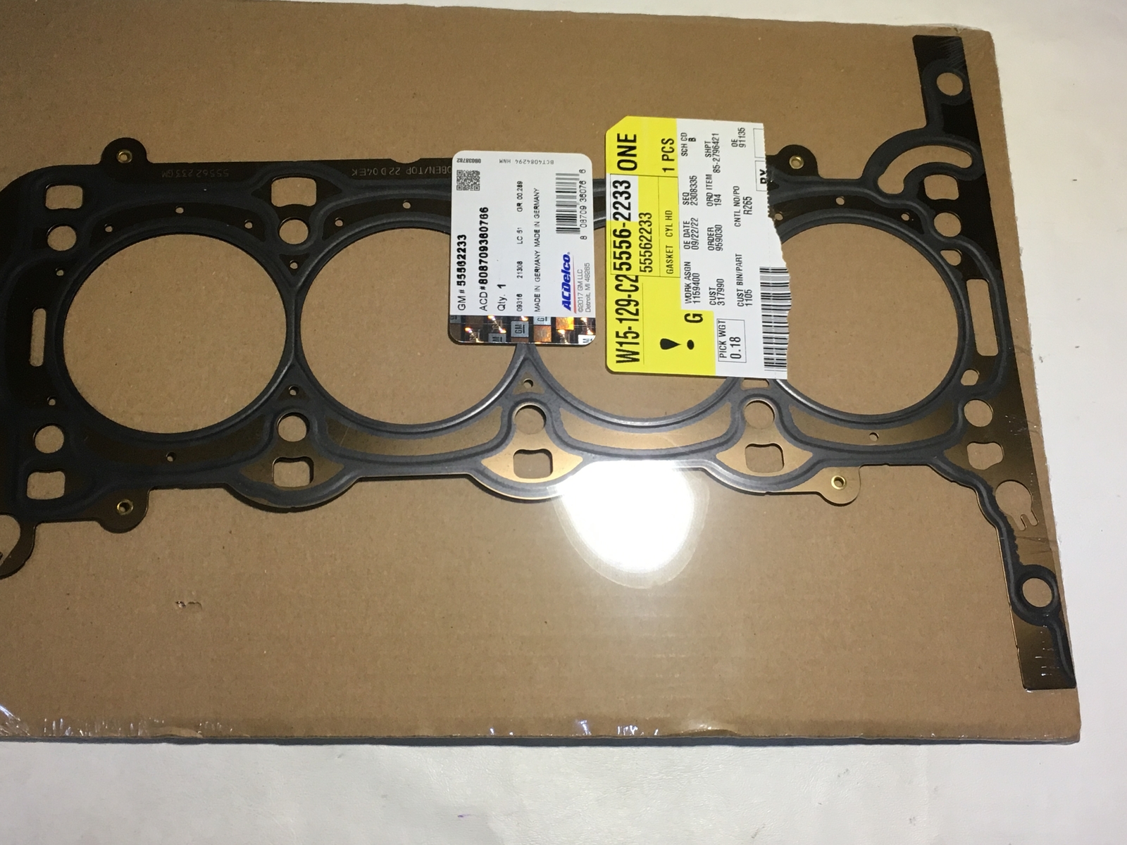 2012-2015 Chevrolet Sonic Cruze 1.4 Head Gasket | GM# 55562233 ...