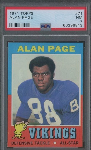 1971 Topps Football #71 Alan Page Minnesota Vikings HOF PSA 7 NM | eBay