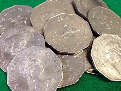 Hong Kong $5 Five Dollar QEII vintage decagon coin KM# 39 (1976-1979 ...