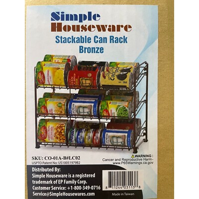 Simple Houseware Stackable Can Rack Organizer Bronze | eBay