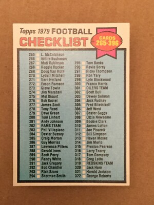 1979 TOPPS CHECKLIST #368 265-396 FOOTBALL CARD (UNMARKED) | eBay