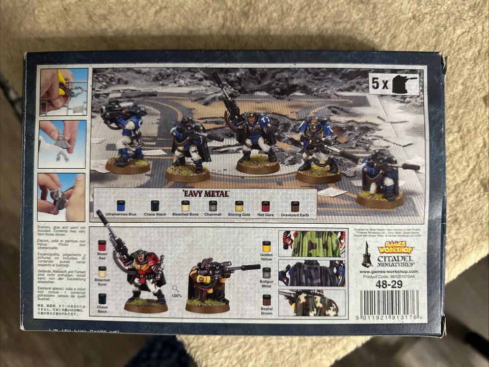 Games Workshop Warhammer 40K Space Marines Scouts with Sniper Rifles ...