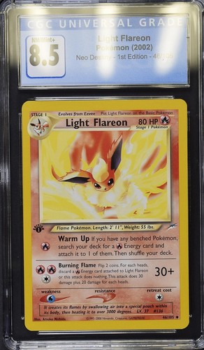 Pokemon 2002 Light Flareon Neo Destiny - 1st Edition 46/105 CGC 8.5 PSA ...