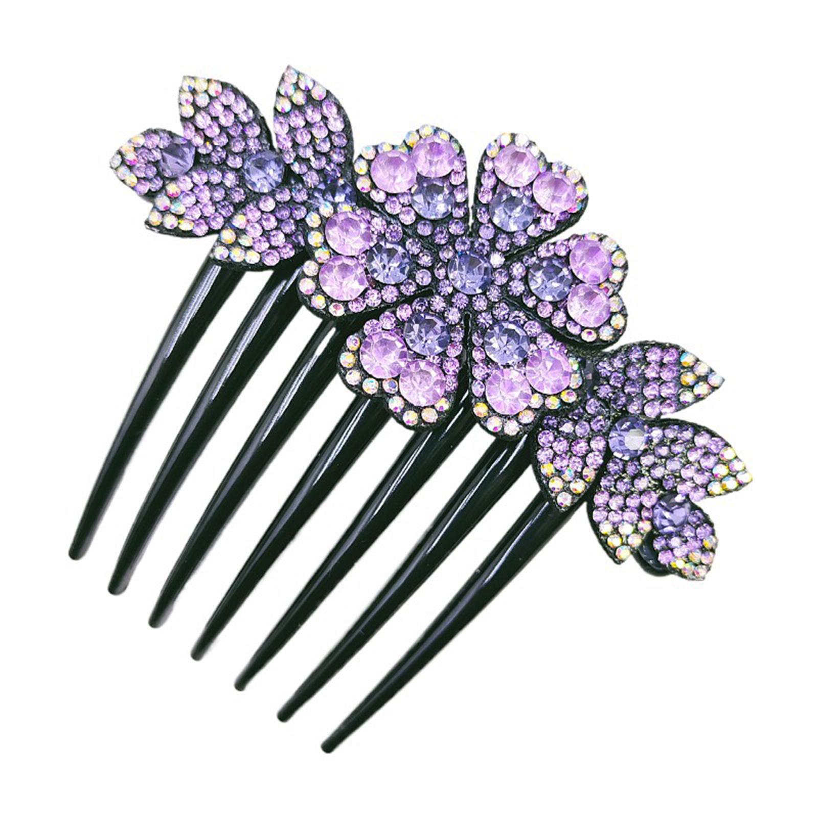 Hairpin Comb Non-slip Hair Maker Vintage Flower Rhinestone Bun Hair ...