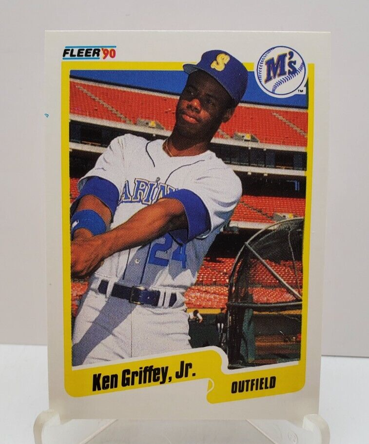 Ken Griffey Jr. 1990 Fleer #513 *ERROR* Misprint Blue Heart/Mark on ...
