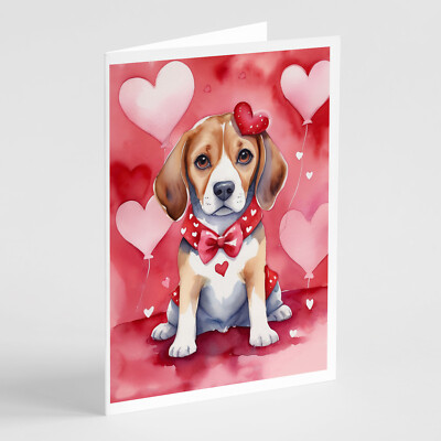 Beagle My Valentine Greeting Cards and Envelopes Pack of 8 DAC5275GCA7P ...