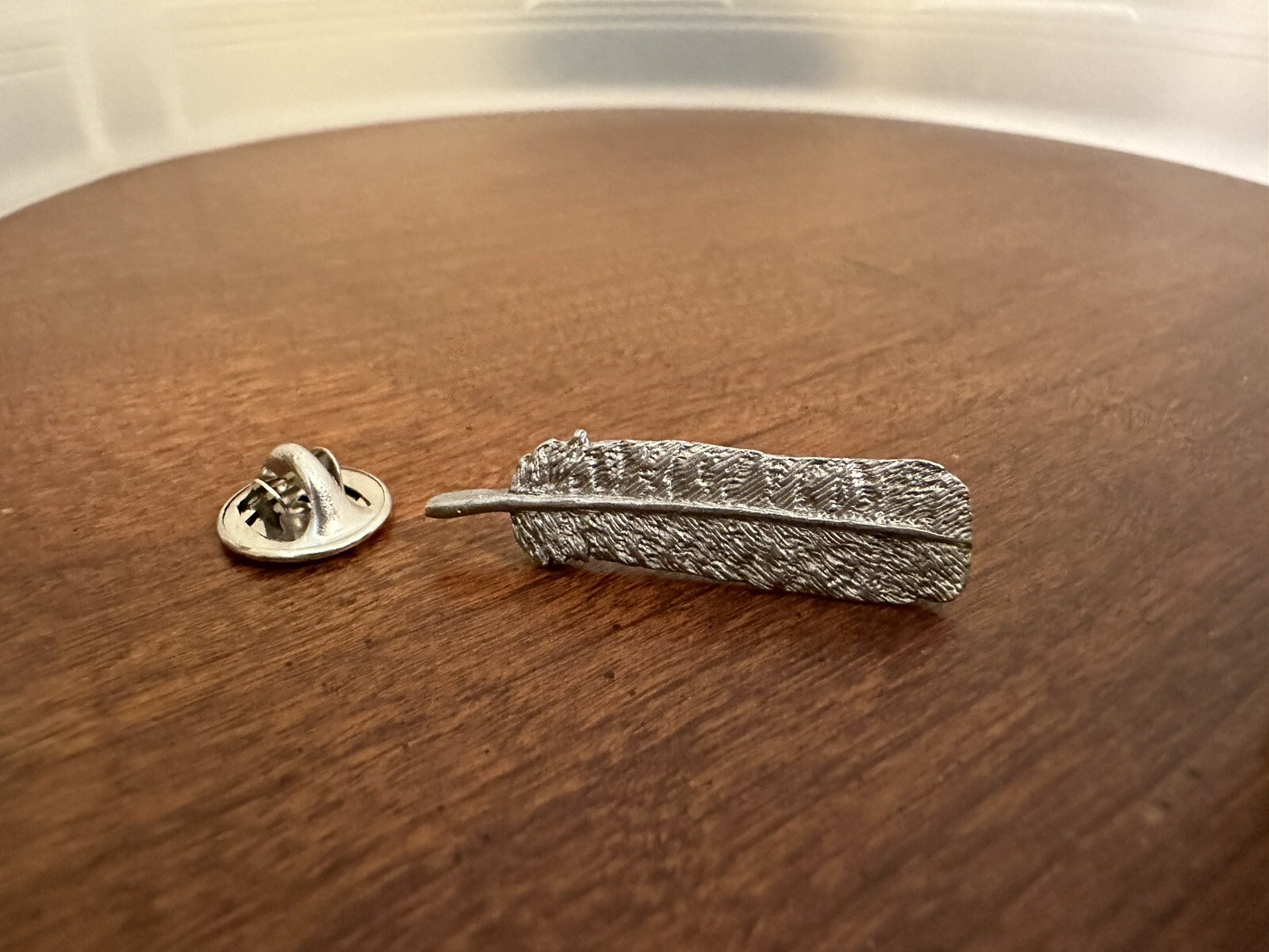 1985 George G Harris Tail Feather Pin Brooch Antiqued Pewter Wildlife ...