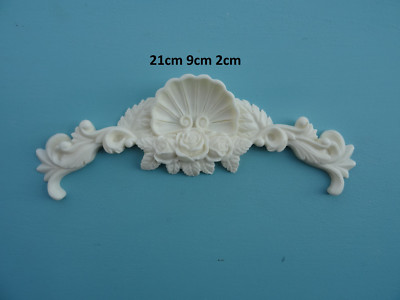 Decorative large rose shell centre applique onlay resin furniture ...