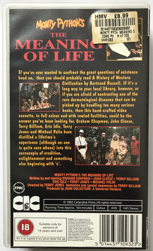 Monty Python’s The Meaning Of Life VHS | eBay