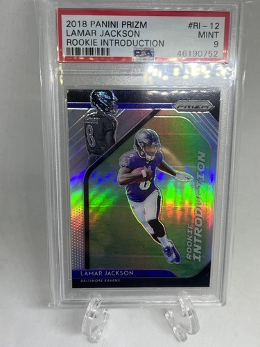 Lamar Jackson 2018 Prizm Silver Prizm Rookie Introduction Card PSA 9 ...