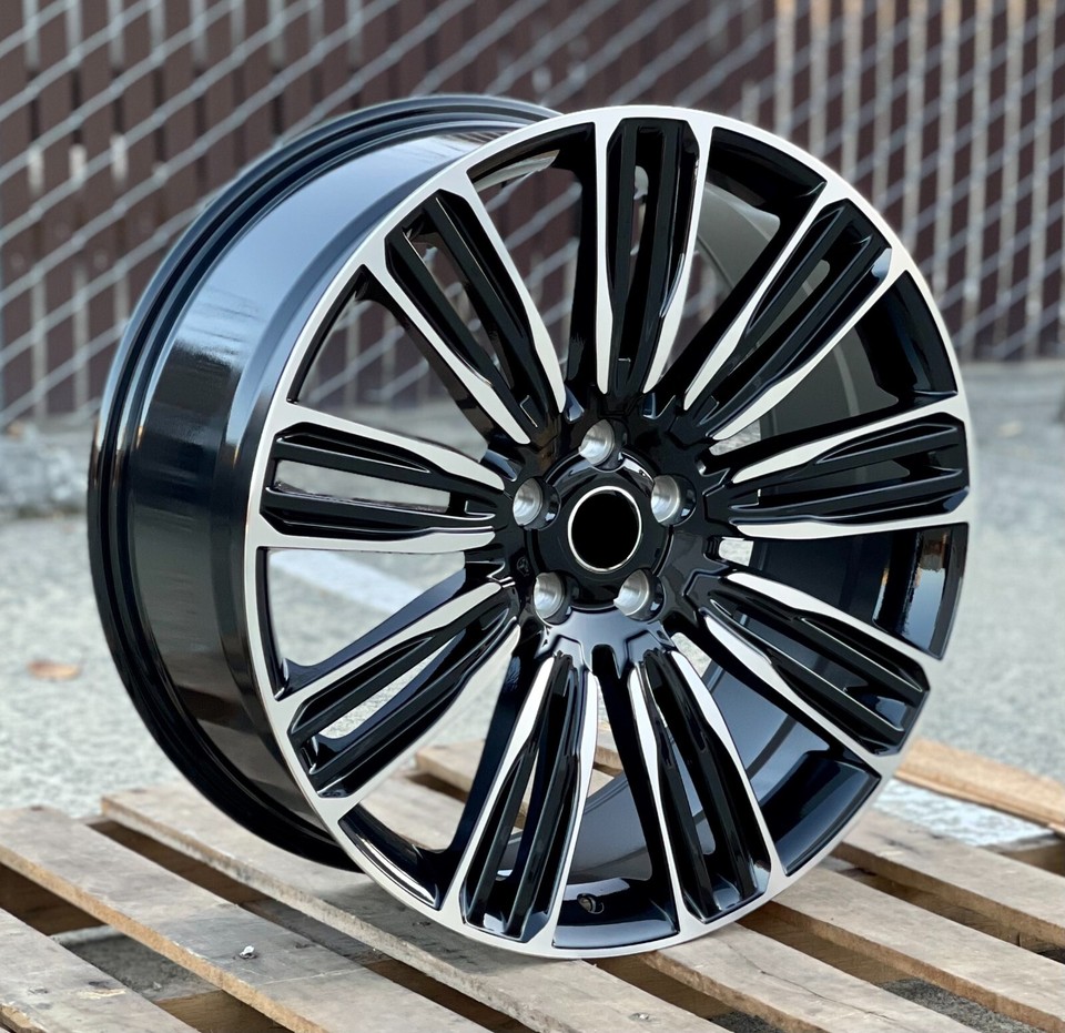 Range Rover VELAR EVOQUE 20X9.5 5X108 BLACK Machined face RIMS Set 4 ...