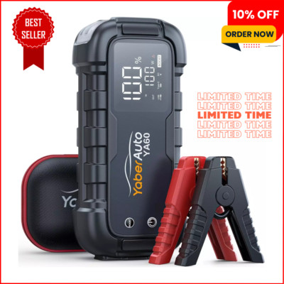 6000AMPS POWER Heavy Duty Truck Battery Booster Pack Jump Starter Box ...