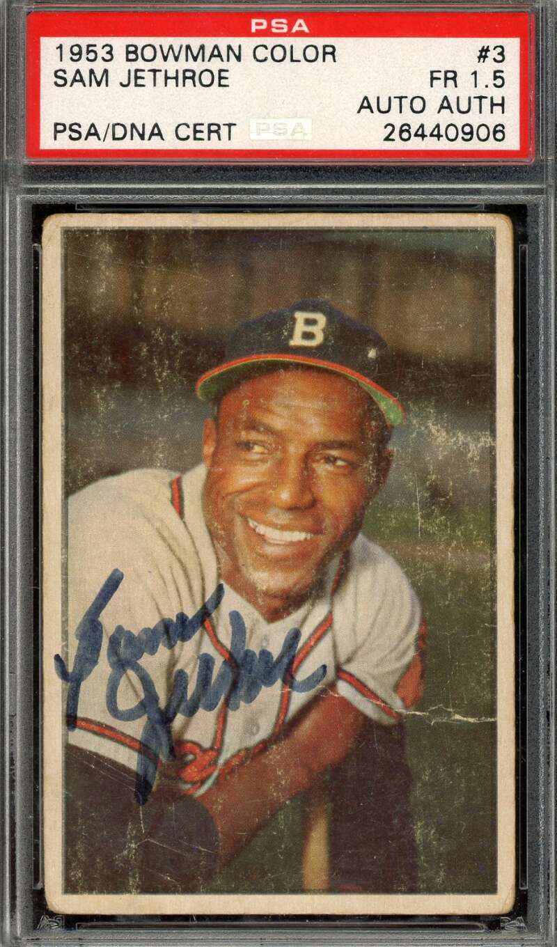 Sam Jethroe PSA DNA Signed 1953 Bowman Color Autograph | eBay