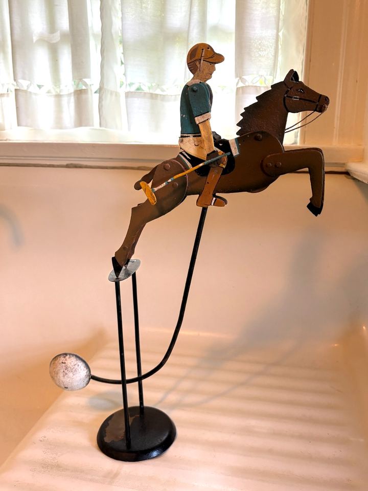Vintage Balance Pendulum Teeter Totter Skyhook Metal Polo Player on ...