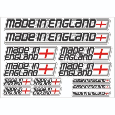 PS0485 Made In England Sticker Sheet Decal England Wall Self Adhesive ...