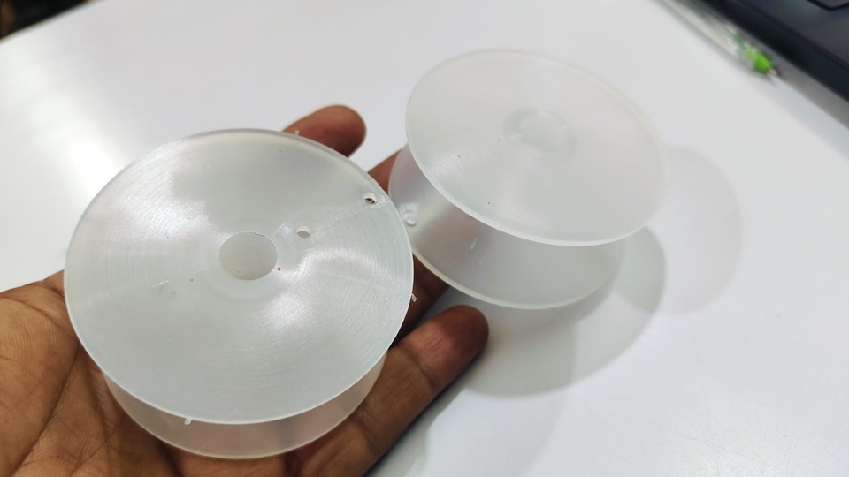 2 Piece Set White Plastic Spools Empty Wire Spools Thread String Bobbin ...