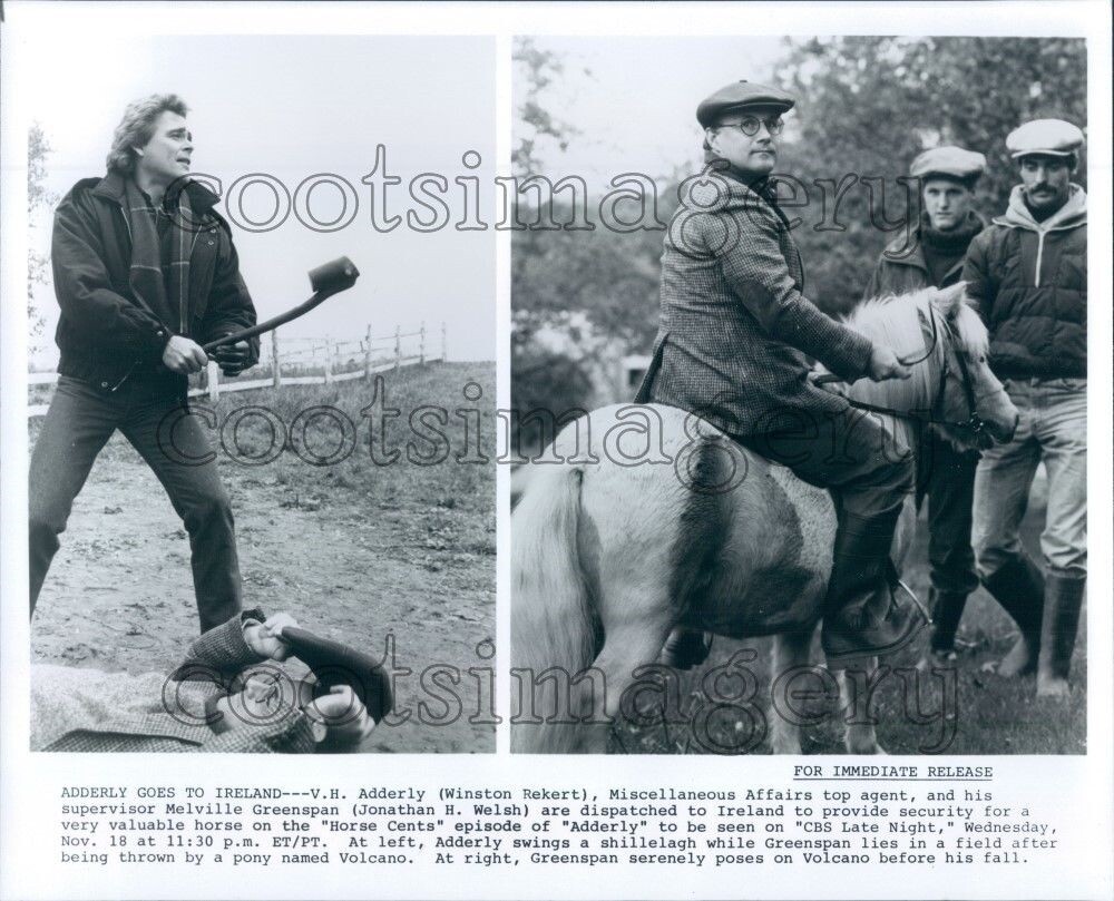 1987 Winston Rekert Jonathan Welsh in Ireland Adderly TV Show Press ...