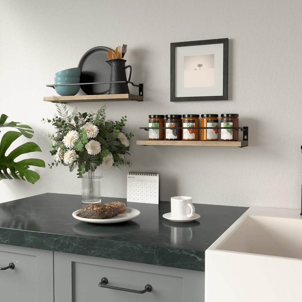 Bathroom Shelves, Guard-Rail Floating Shelves for Wall, Wall Mounted ...