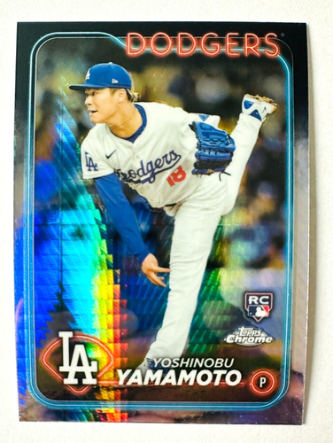 2024 Topps Chrome Yoshinobu Yamamoto Prism Refractor RC #18 Dodgers ...