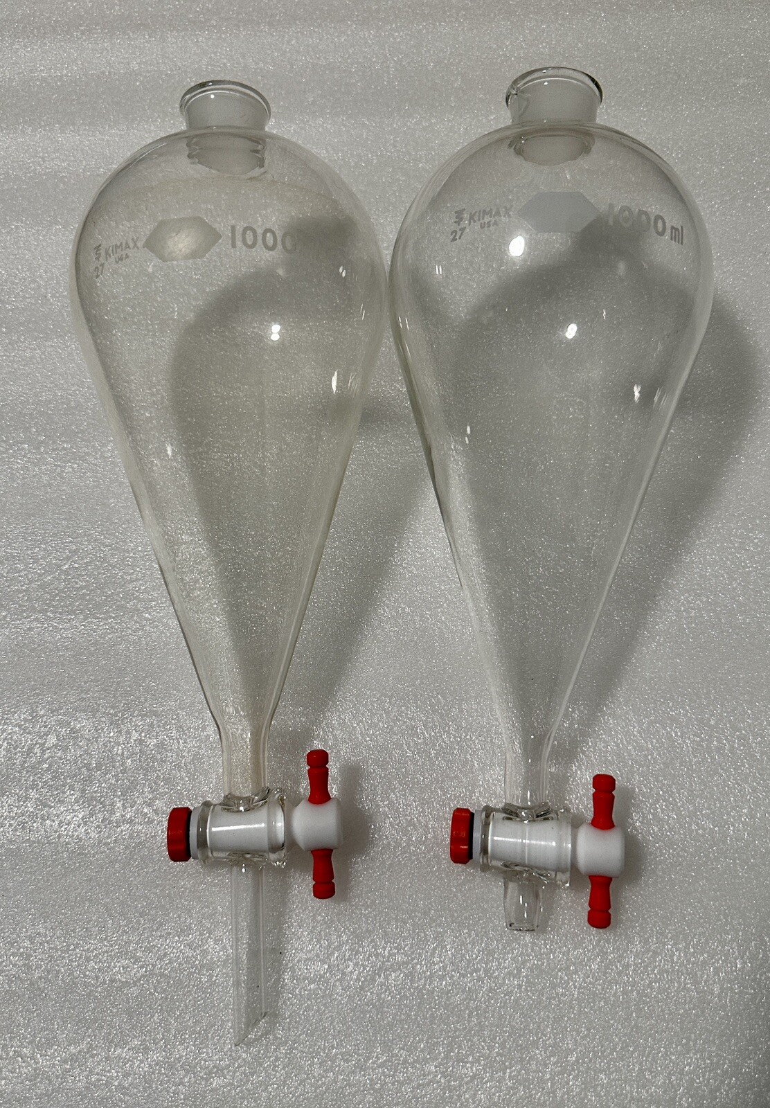 Kimble Kimax 1000 Ml 1l Separatory Funnel 29048f-1000 PEAR Shaped for ...