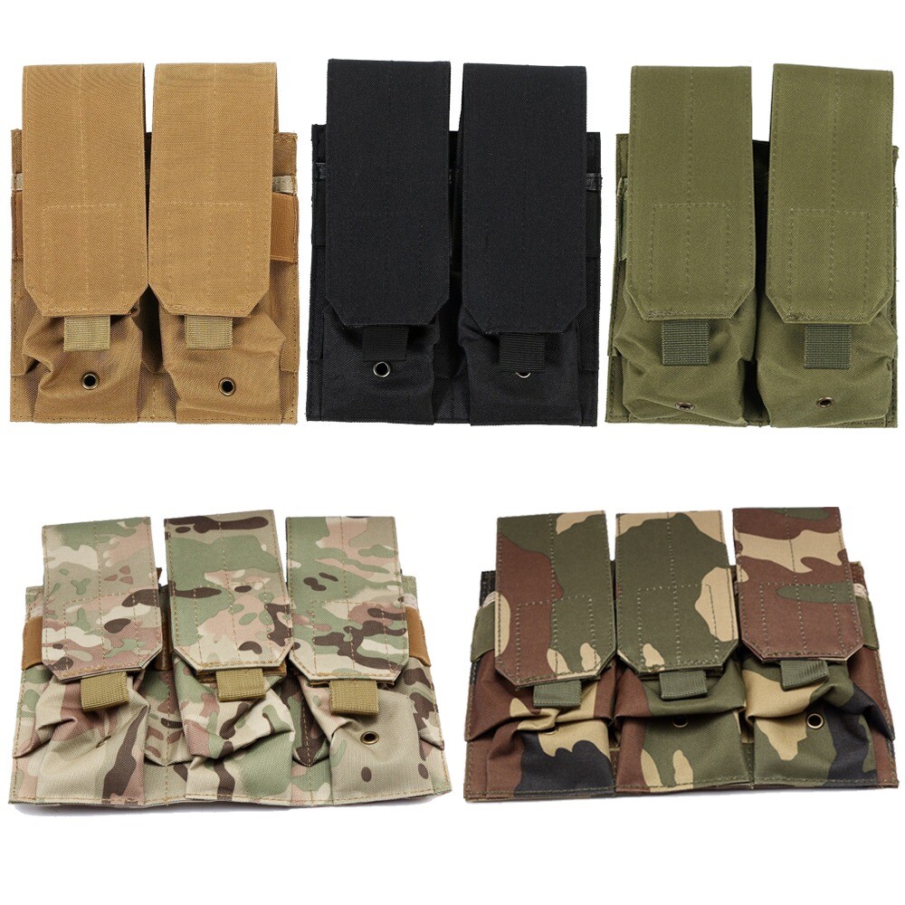 Military Tactical MOLLE Triple Magazine Pouches Double Army Shooting ...